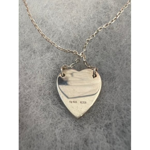 Gucci | Jewelry | Gucci Silver Engraved Heart Trademark Necklace | Poshmark